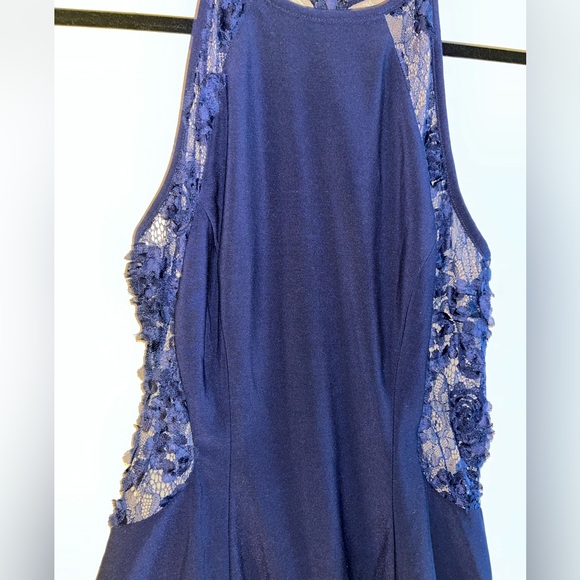 Xscape | Dresses | Navy Semiformal Nude Underlay Dress | Poshmark